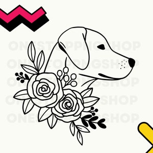 Floral Lab Dog PNG, Labrador PNG, Golden Lab Svg, Lab Mom Png, Lab ...