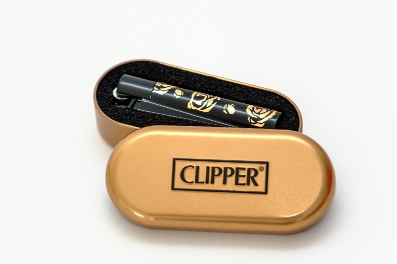 1 X Full Size Refillable Metal Clipper Black With Rose Gold | Etsy