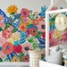 FRIDA Floral Border Wall DECAL Bold Colorful Peonies Roses Wall Mural ...