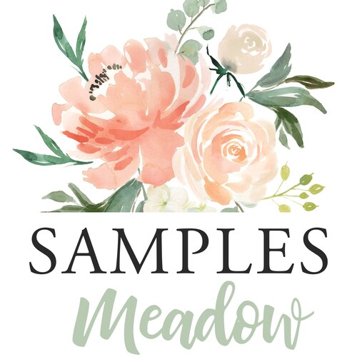 SAMPLE MEADOW Collection Watercolor Flowers Wall Decals Pink | Etsy