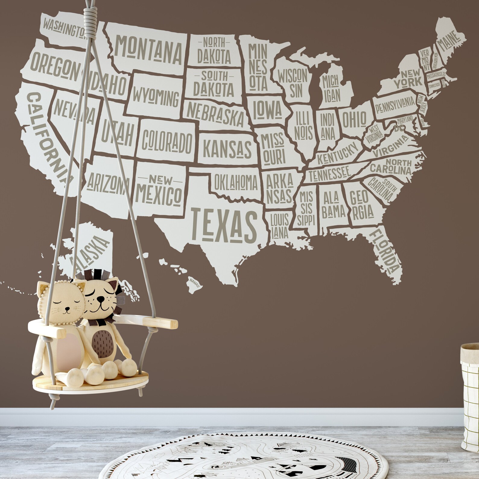 Wall Decal America MAP Nursery Decor USA Map Wall Decor - Etsy