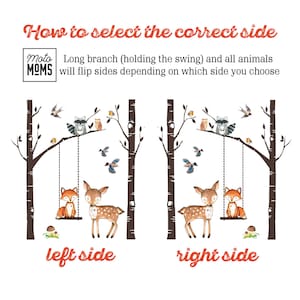 Woodland Nursery Wall Decor 6 Birch Trees Fox & Friends Fox Deer Owl ...