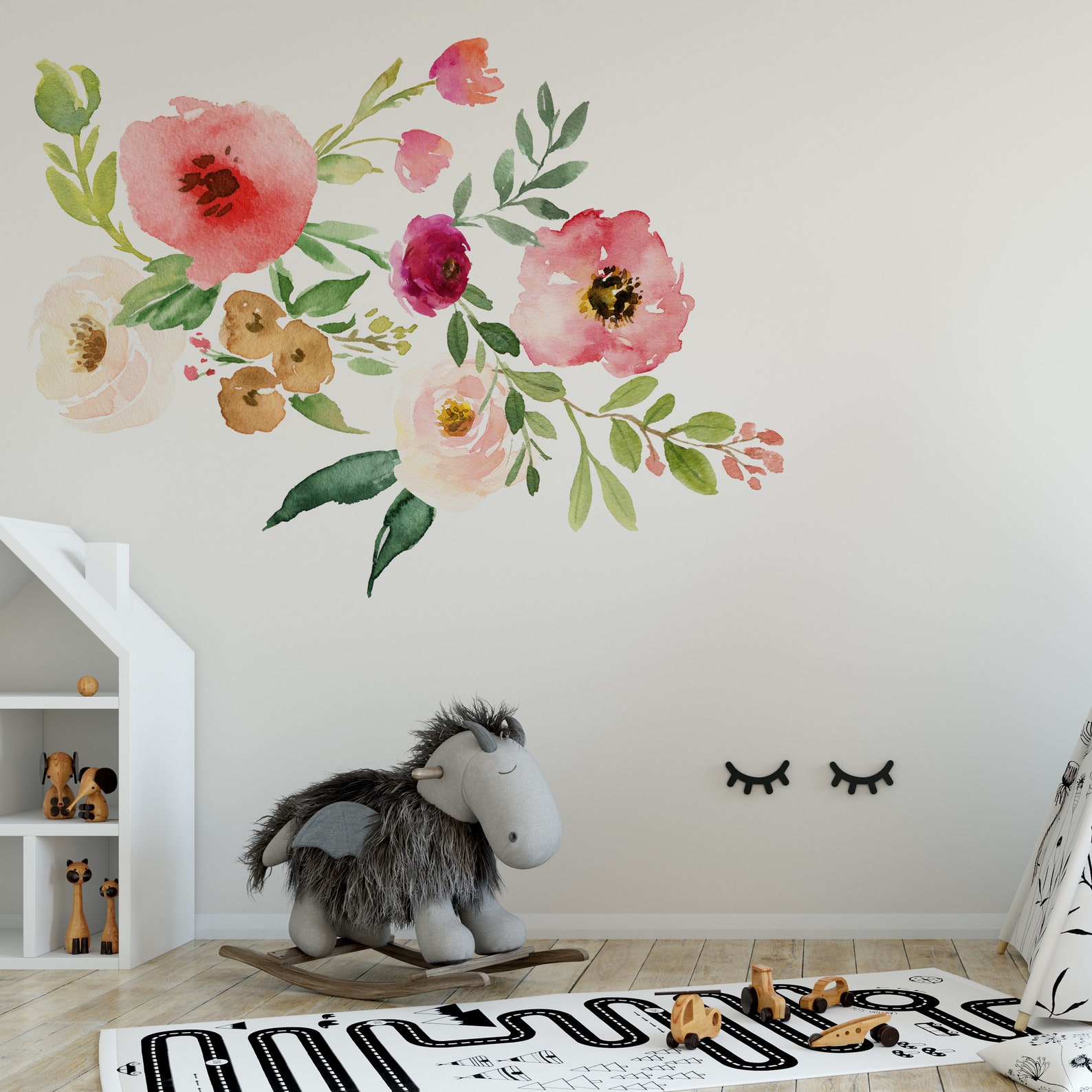 SAMPLE Jessica's Farmhouse Floral Wall Mural Pink Peonies - Etsy