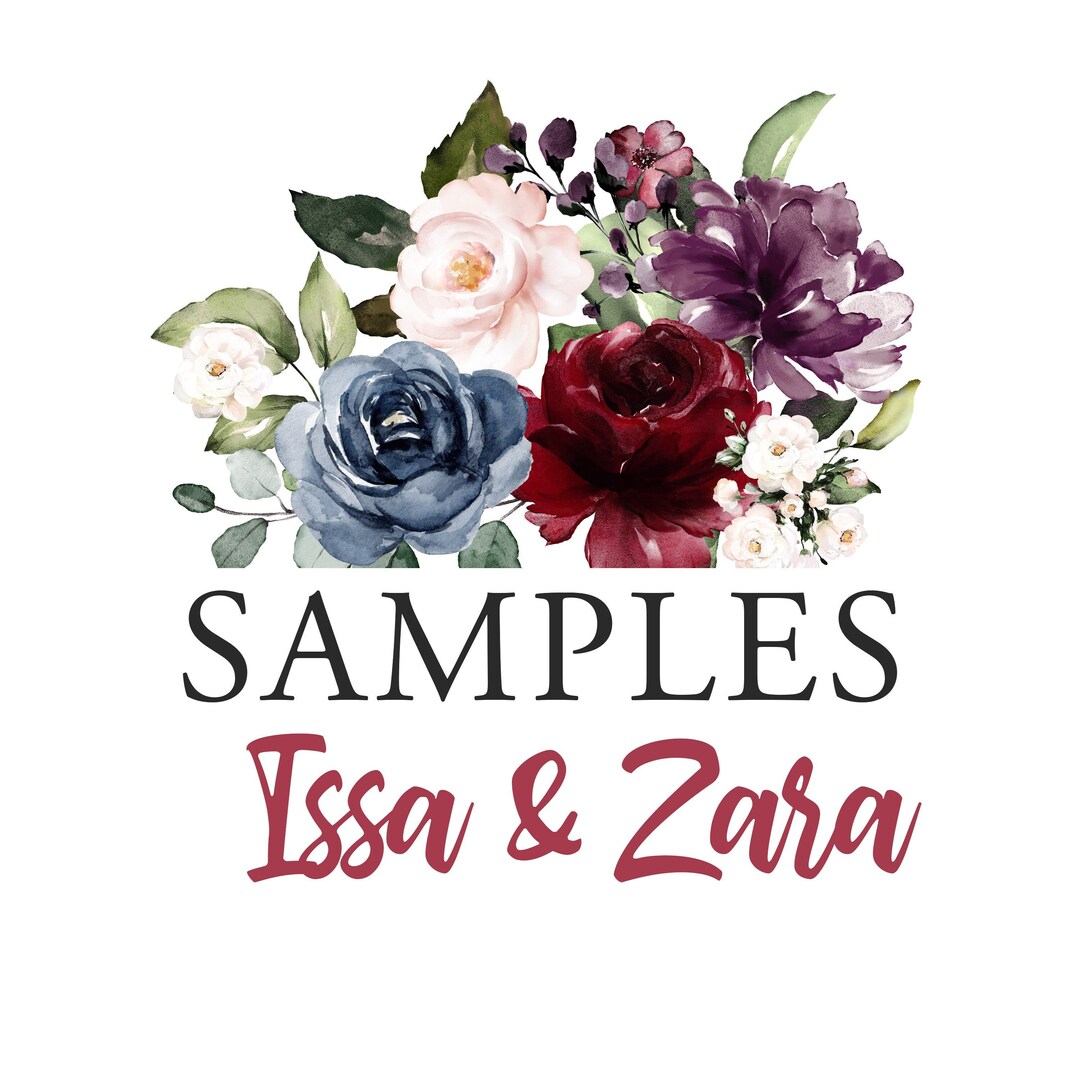 SAMPLES Issa & Zara Collection Wall Decals Watercolor Flowers Wall ...