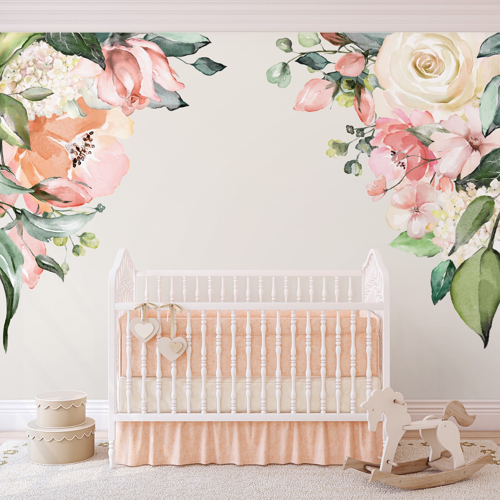 ROSE GARDEN Mila's Corners Floral Wall Decals Mural Wall - Etsy