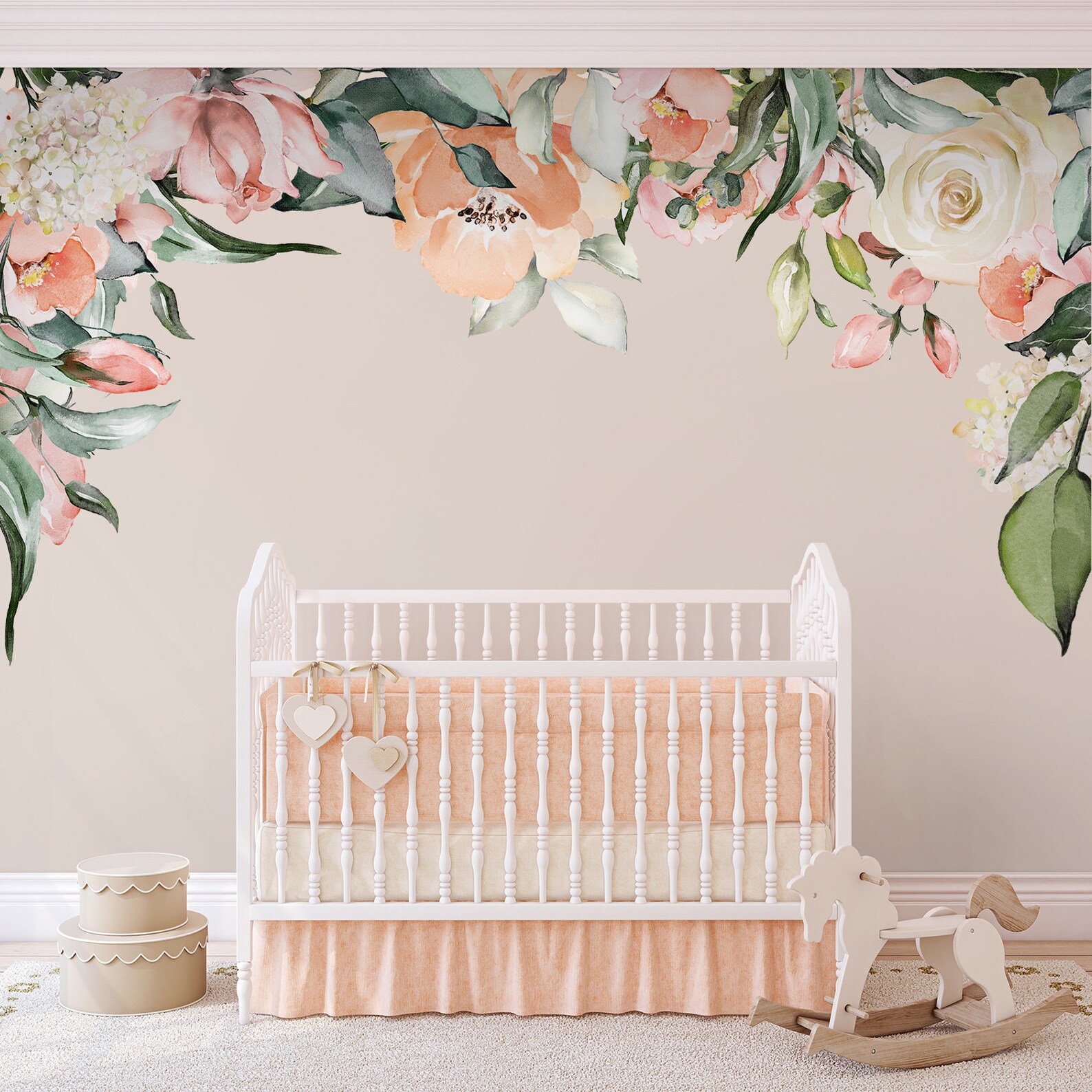 SAMPLE ROSE CANOPY Collection Wall Decals Watercolor Flowers Wall Mural ...