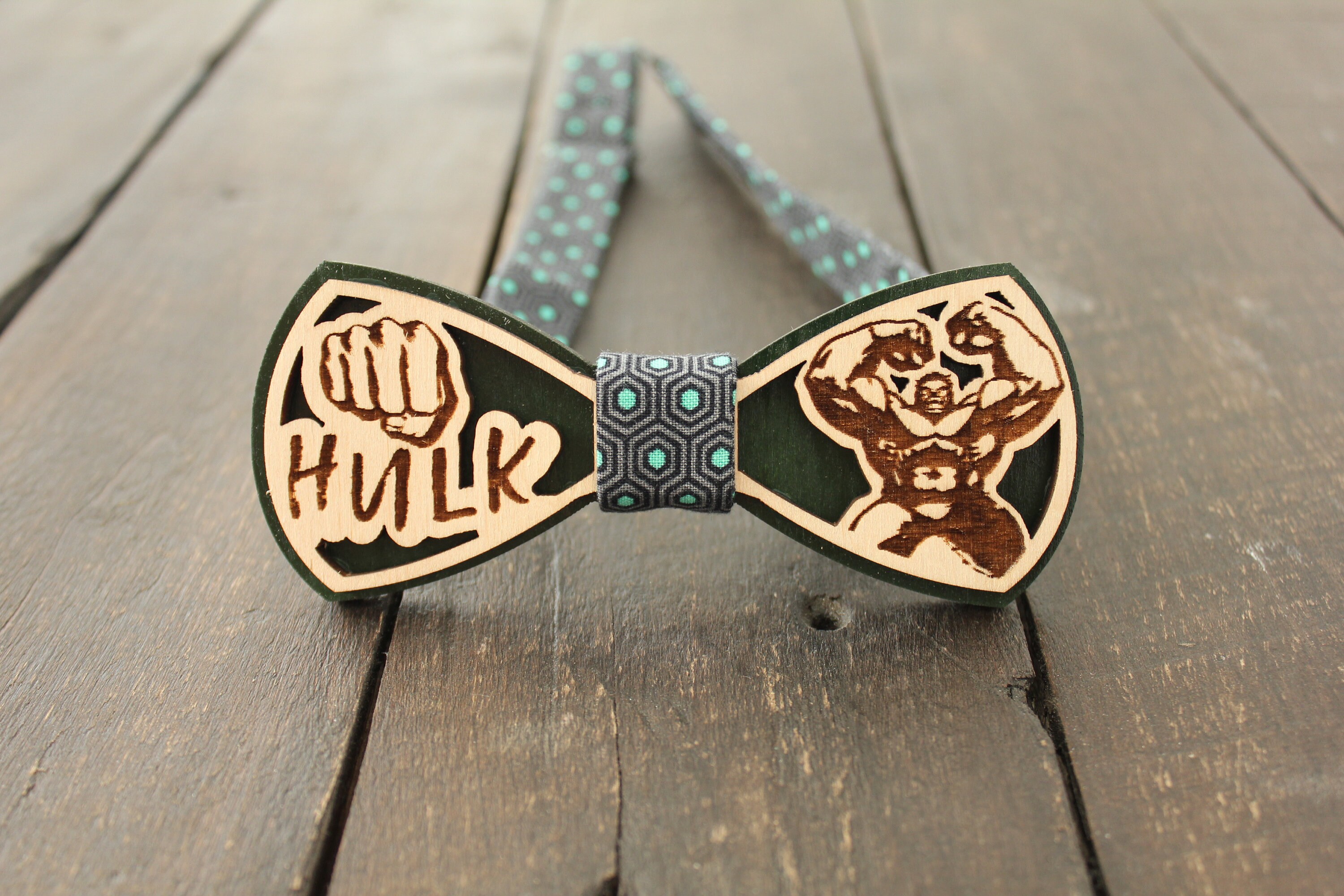 Wooden Bow Tie Marvel Hulk Bruce Banner Bow Tie - Wood Bow Tie for Men ...