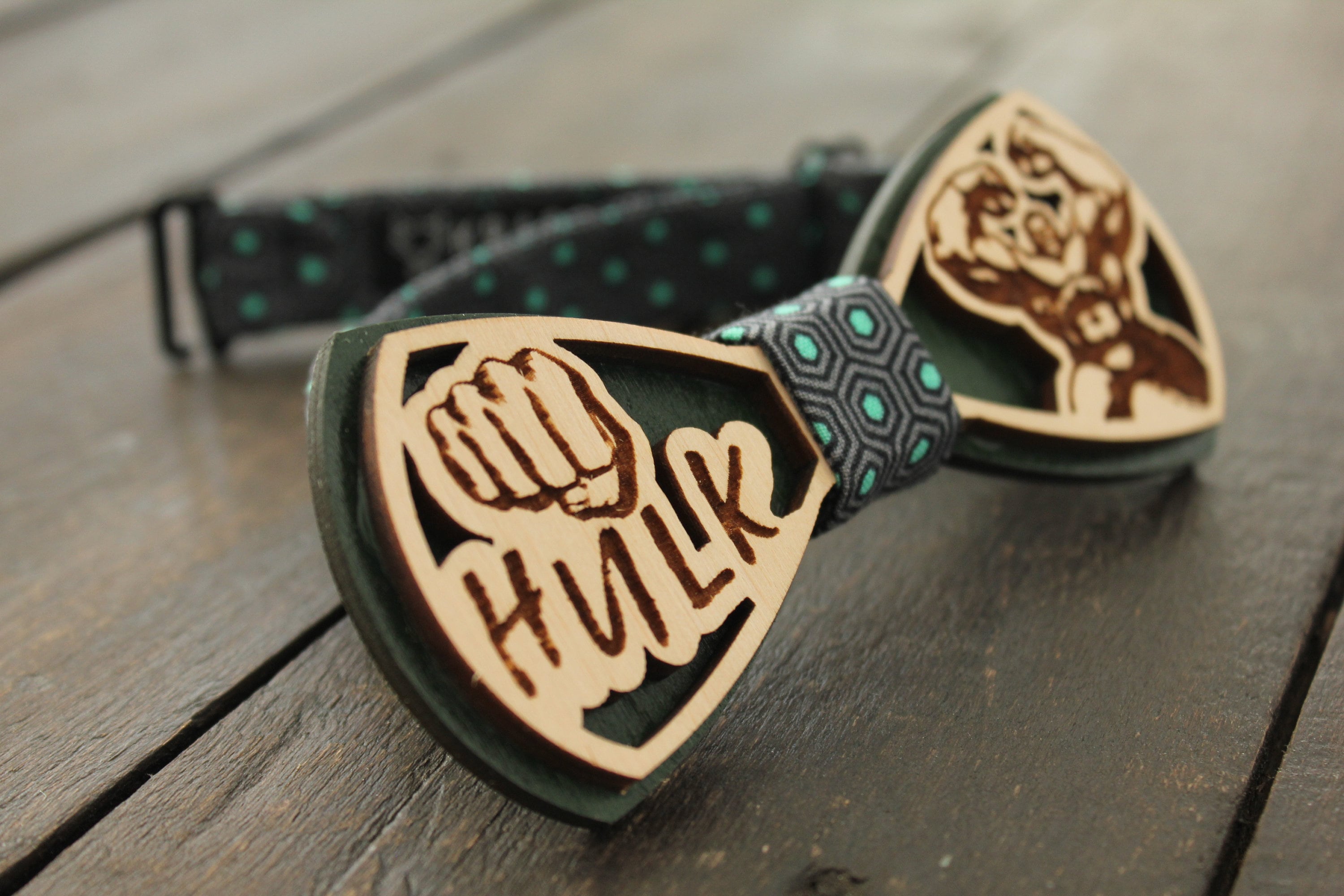Wooden Bow Tie Marvel Hulk Bruce Banner Bow Tie - Wood Bow Tie for Men ...