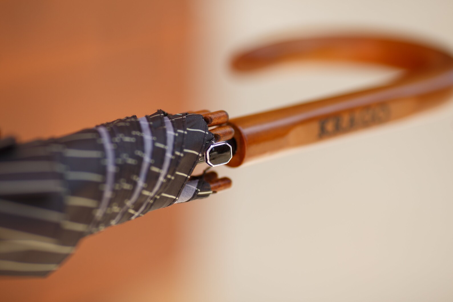 Real Wood Handle Classic Auto Open Stick Umbrella with | Etsy