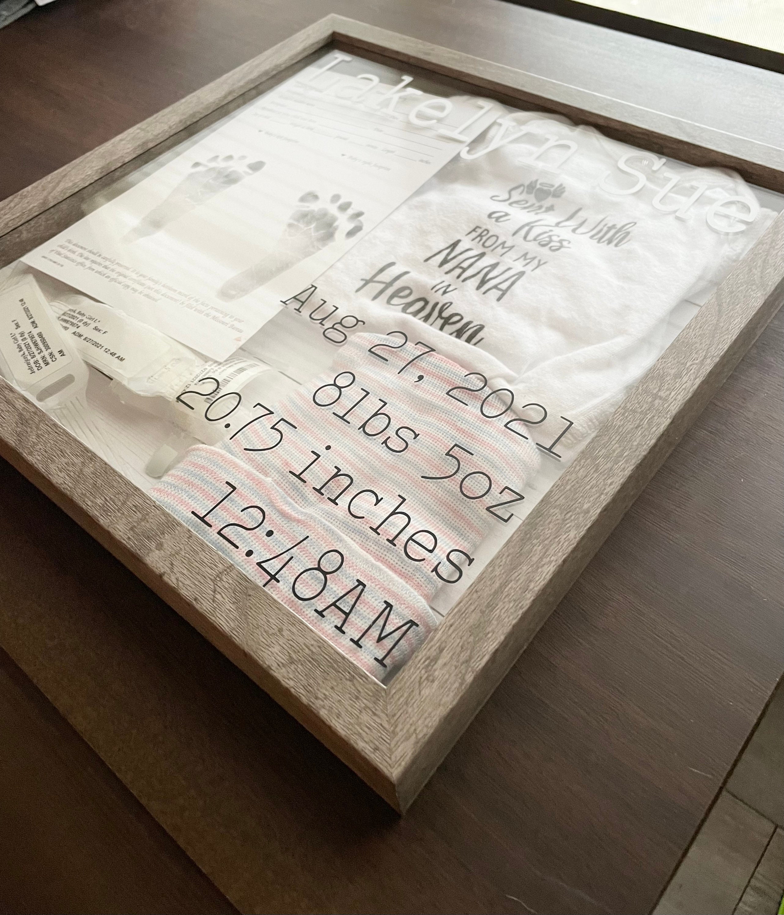 Custom Birth Stat Shadow Box-baby Stat Shadow Box-2 X 12-custom Shadow ...