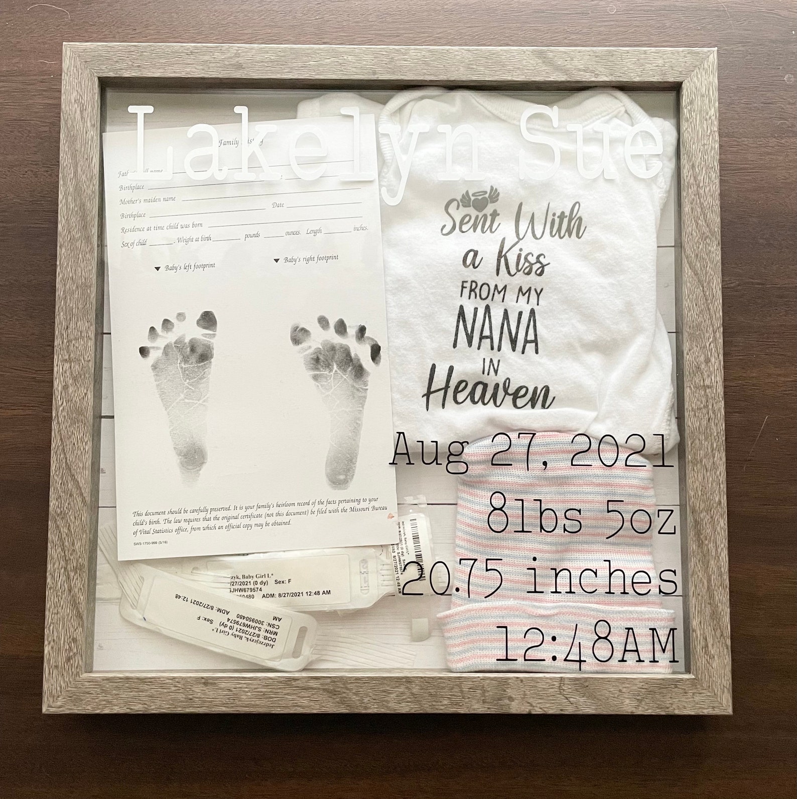 Custom Birth Stat Shadow Box-baby Stat Shadow Box-2 X - Etsy