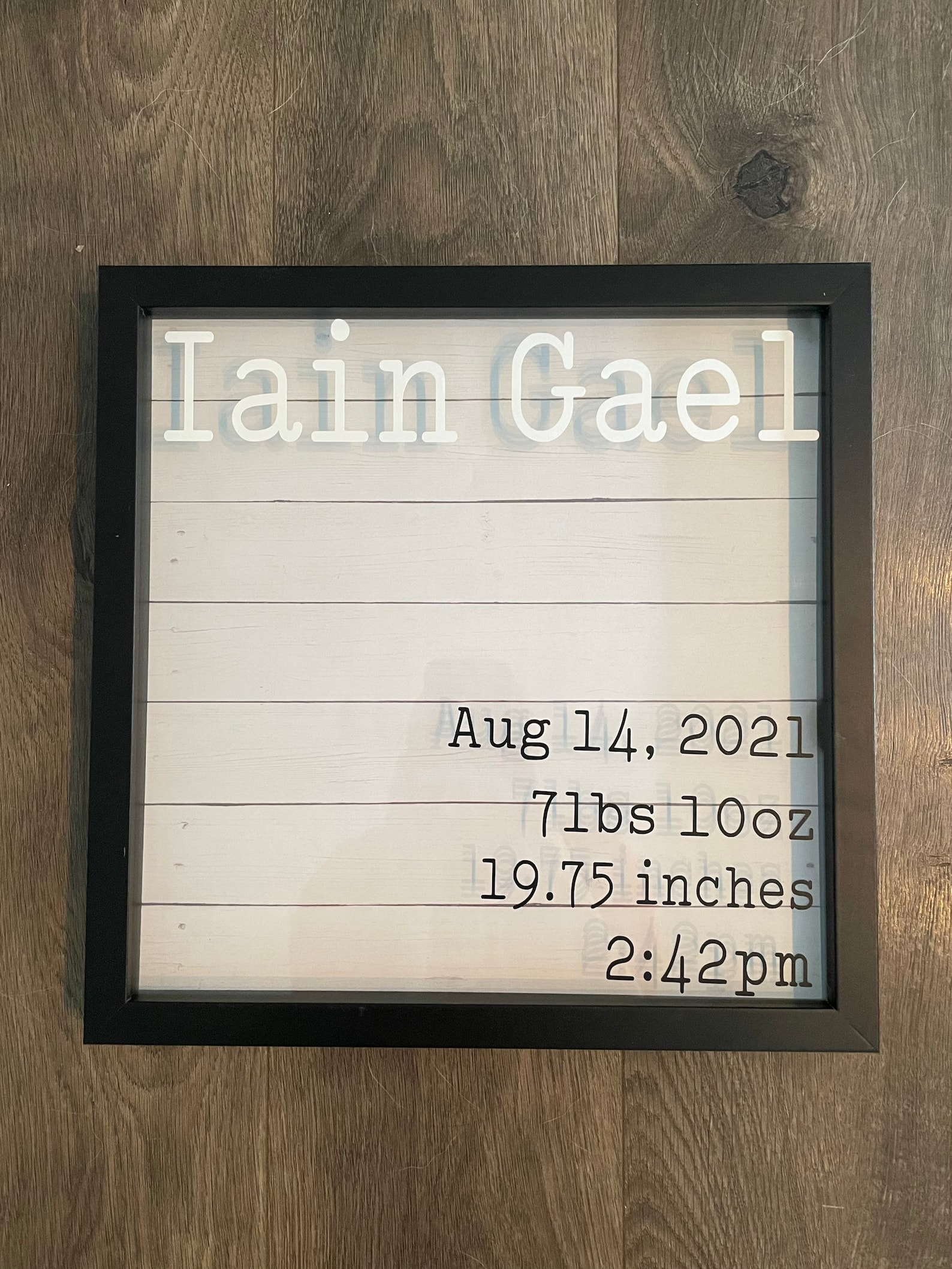 Custom Birth Stat Shadow Box-baby Stat Shadow Box-2 X 12-custom Shadow ...