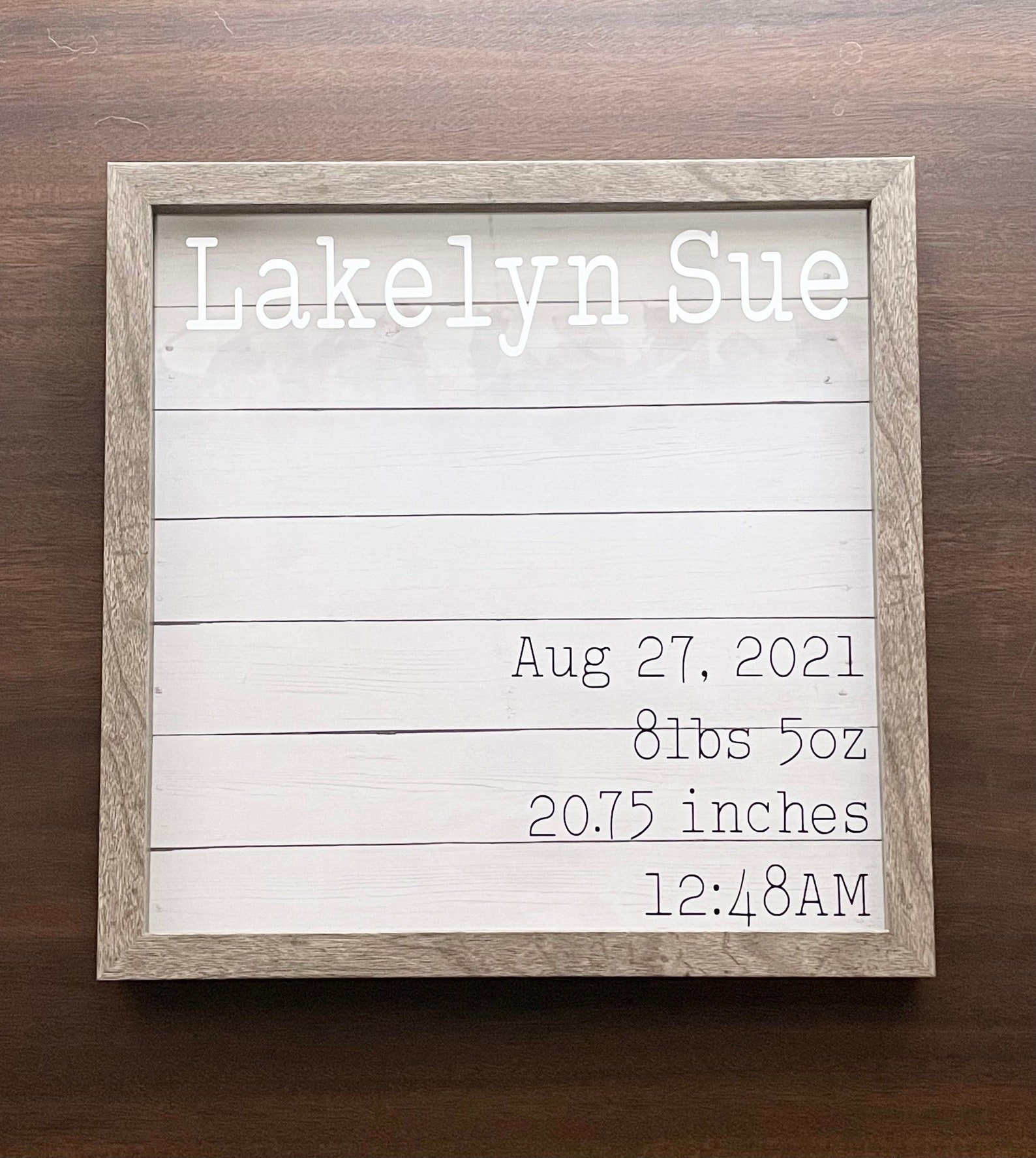Custom Birth Stat Shadow Box-baby Stat Shadow Box-2 X 12-custom Shadow ...