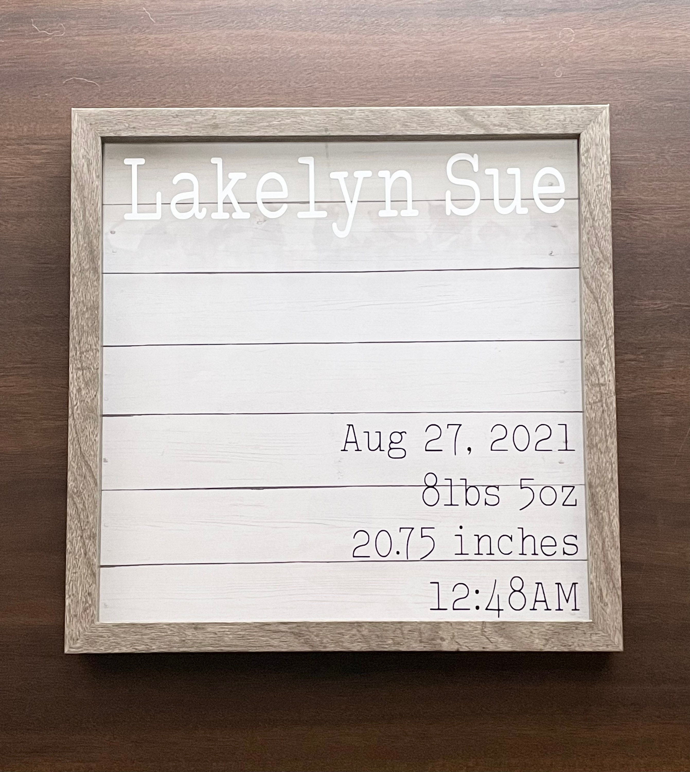Custom Birth Stat Shadow Box-baby Stat Shadow Box-2 X - Etsy
