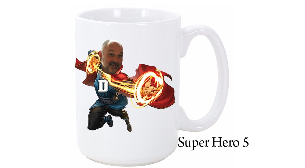 Super Hero Mugs...add Your Own Picture to These Super Hero - Etsy