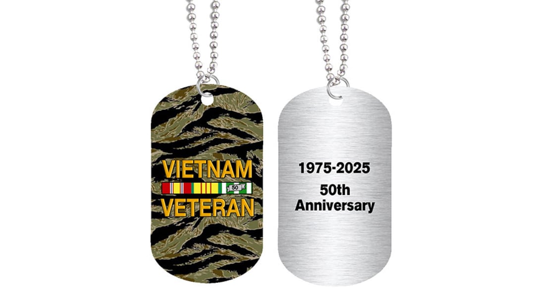 Vietnam Veteran 50th Anniversary Commemorative Dog Tag / Stainless ...