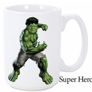 Super Hero Mugs...add Your Own Picture to These Super Hero - Etsy