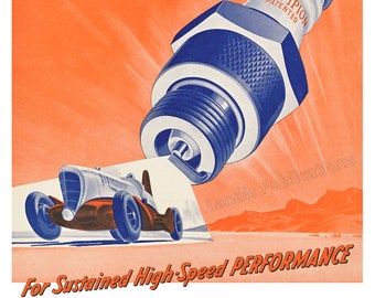 Spark Plug Poster | Etsy