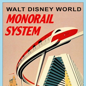 The Walt Disney World Monorail Vintage Poster - Etsy