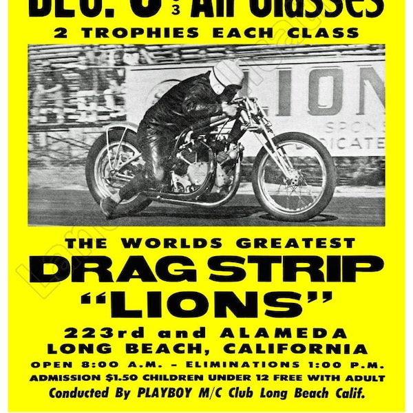 Lions Drag Strip Poster - Etsy