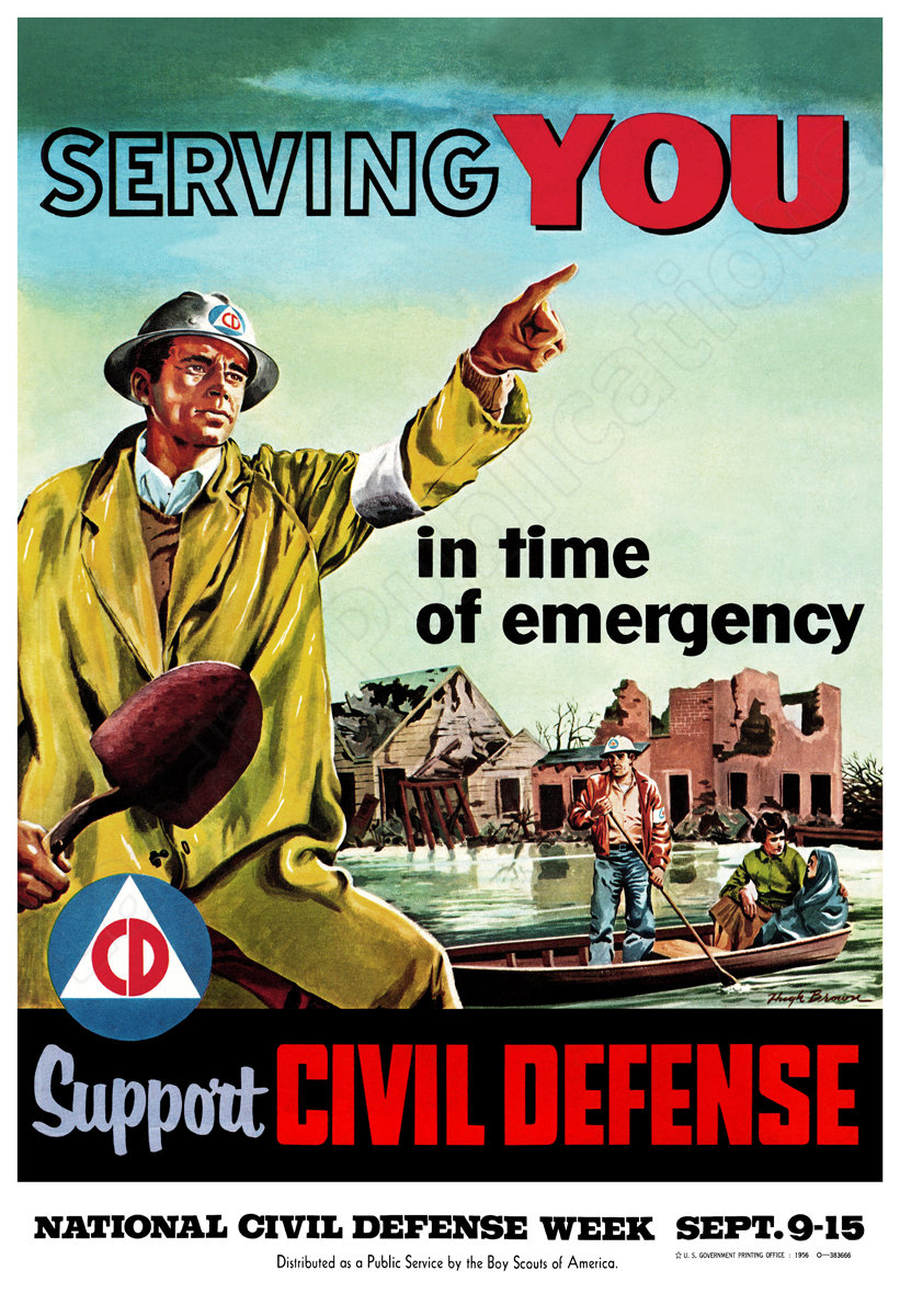 1956 Civil Defense serving You Vintage Poster | Etsy