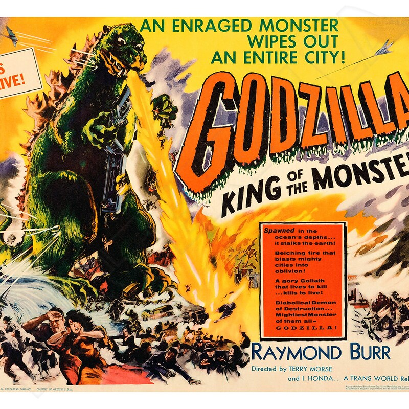 Japanese Godzilla Poster - Etsy