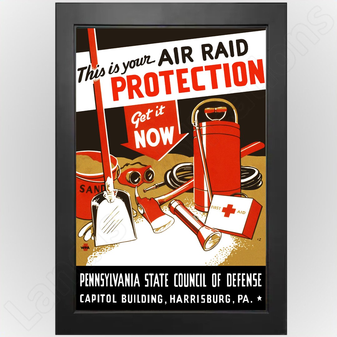Air Raid Protection 1941 WPA WWII Poster - Etsy