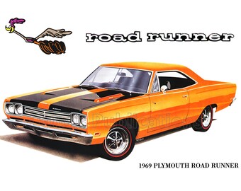 Vintage Reproduction Racing Poster Chrysler Plymouth Road Runner Rapid ...
