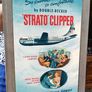 Pan Am Strato Clipper 1940s Vintage-style Advertising Poster - Etsy