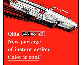 Oldsmobile 442 Art - Etsy