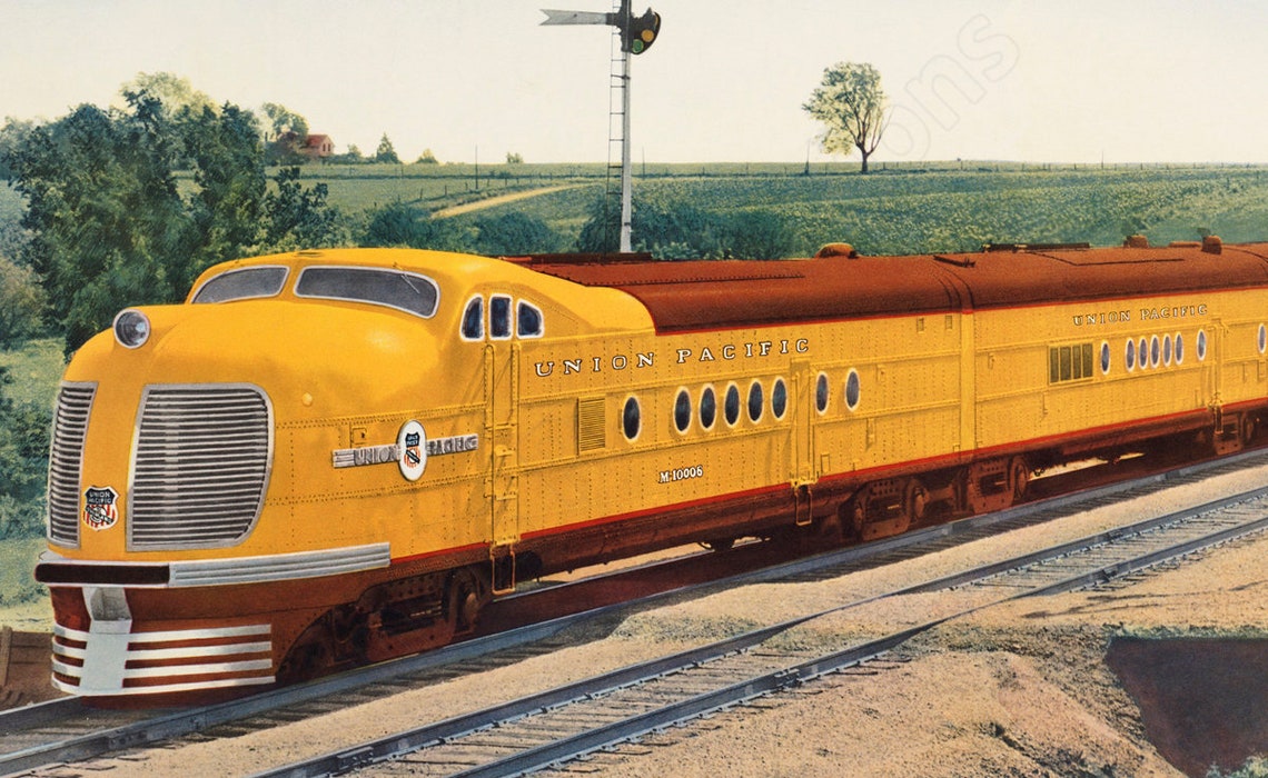 Union Pacific Railroad City of Denver Streamliner Poster - Etsy