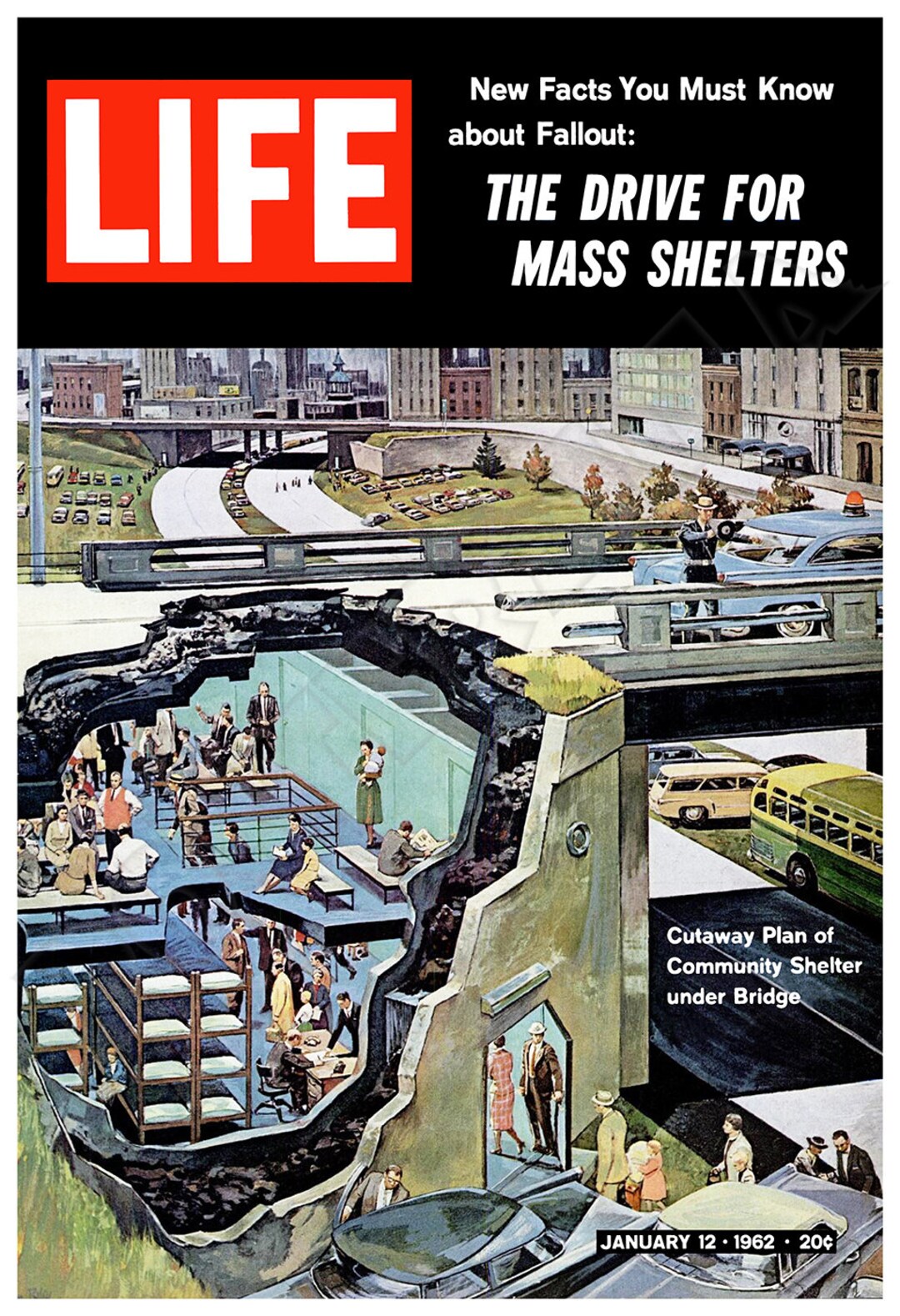 Fallout Bomb Shelters and Civil Defense - 1962 Vintage-style Poster - Etsy