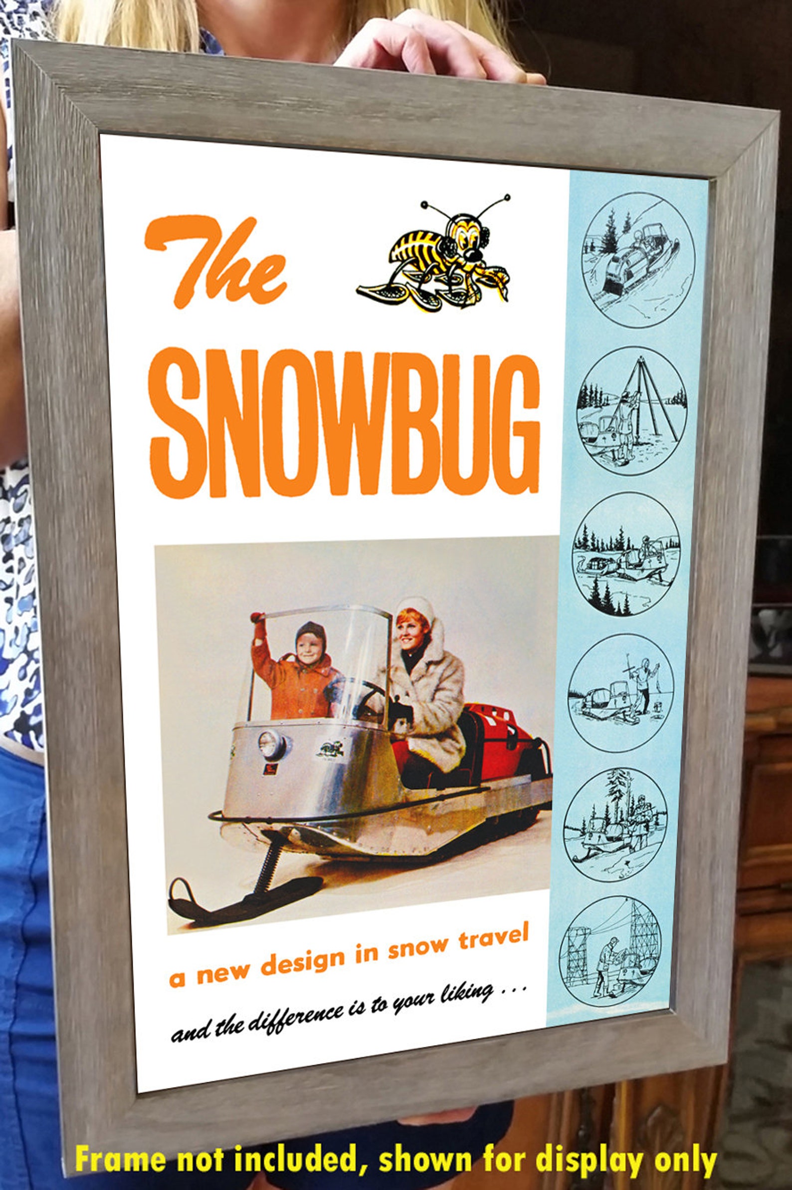 Snowbug Snowmobile 1969 Vintage Poster | Etsy