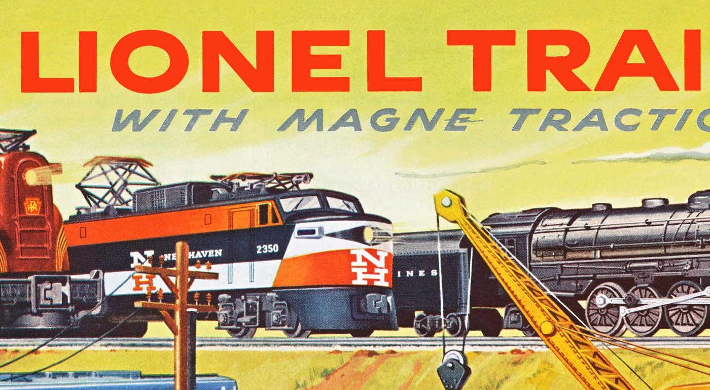 Lionel Trains With Magne Traction 1956 Vintage Poster | Etsy