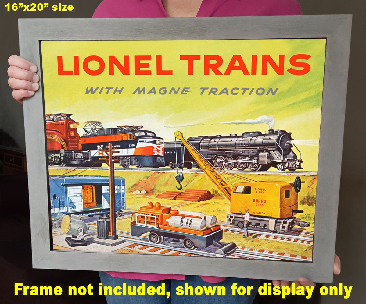 Lionel Trains With Magne Traction 1956 Vintage Poster | Etsy