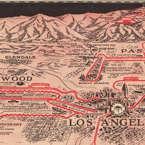 Los Angeles 1930 Sightseeing Map With Mount Lowe Ad – Vintage Poster - Etsy