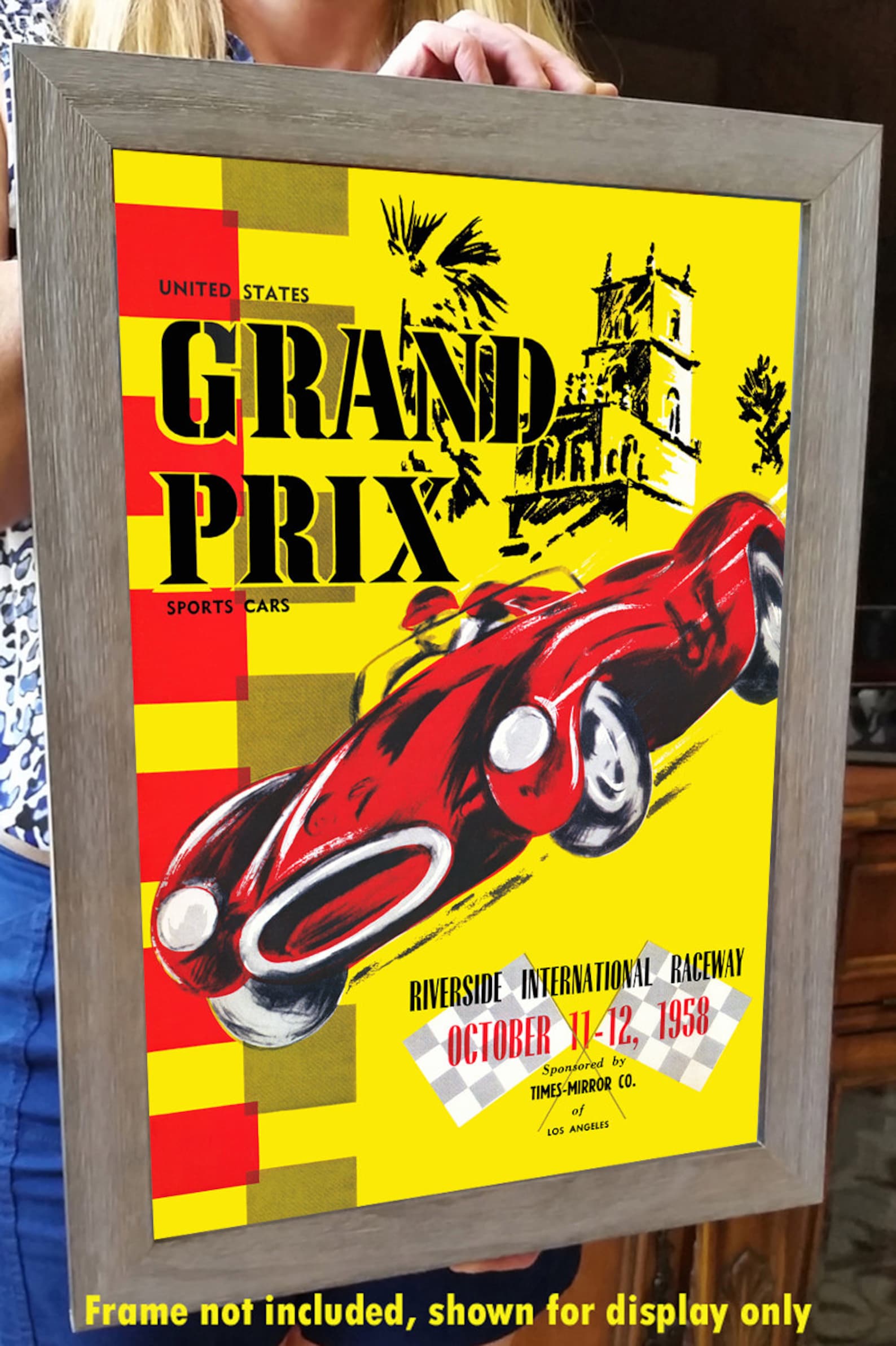 1958 LA Times Grand Prix at Riverside Raceway Vintage Poster - Etsy