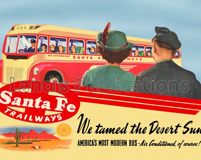 Santa Fe Trailways Bus System Circa 1940 Travel Poster - Etsy