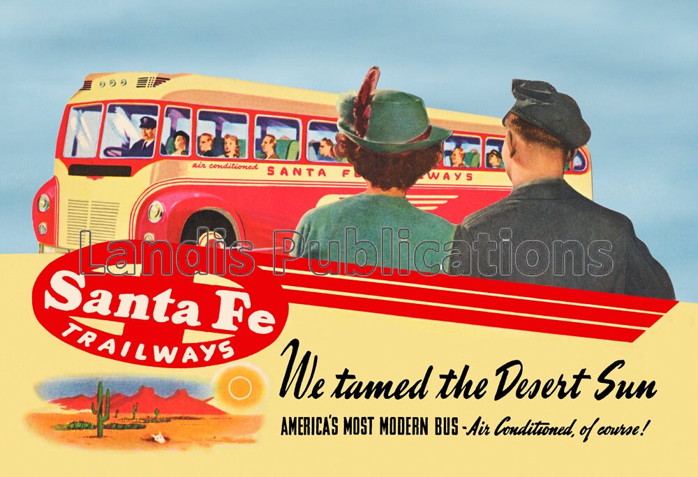 Santa Fe Trailways Bus System Circa 1940 Travel Poster - Etsy