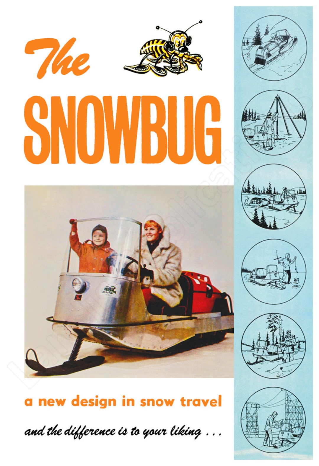 Snowbug Snowmobile 1969 Vintage Poster - Etsy