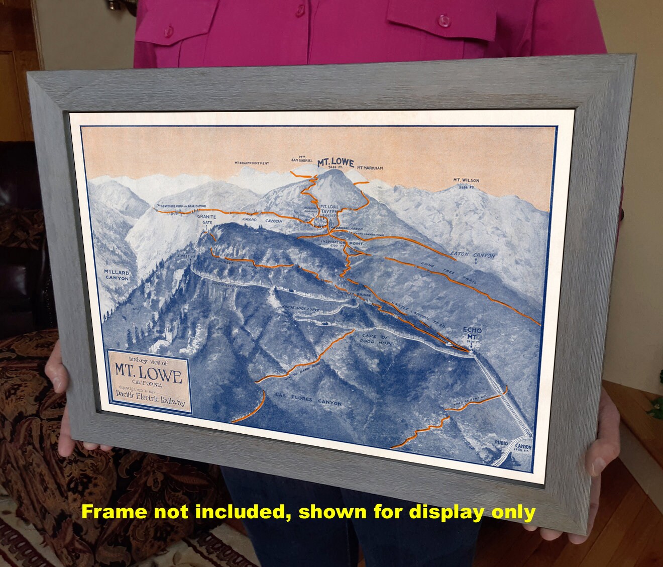 Mt Lowe Railway Map 1913 Advertising Poster - Etsy