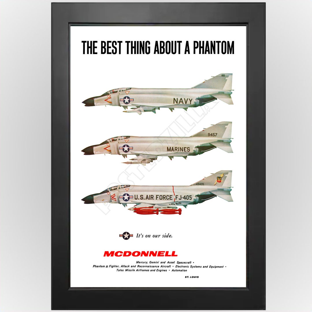 F-4 Phantom II Fighter Mcdonnell Douglas 1963 Advertising Poster - Etsy