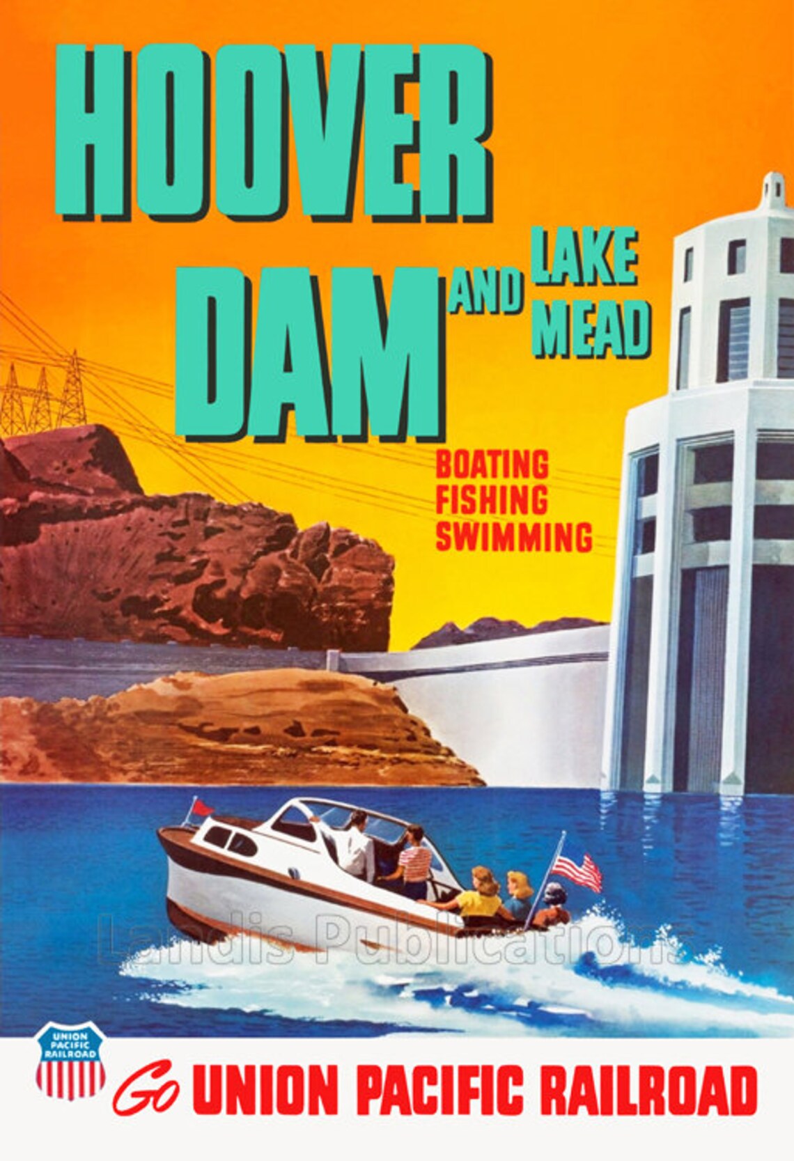 Hoover Dam Union Pacific Railroad Travel Poster - Etsy