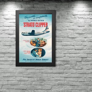 Pan Am Strato Clipper 1940s Vintage-style Advertising Poster - Etsy