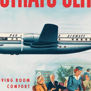 Pan Am Strato Clipper 1940s Vintage-style Advertising Poster - Etsy