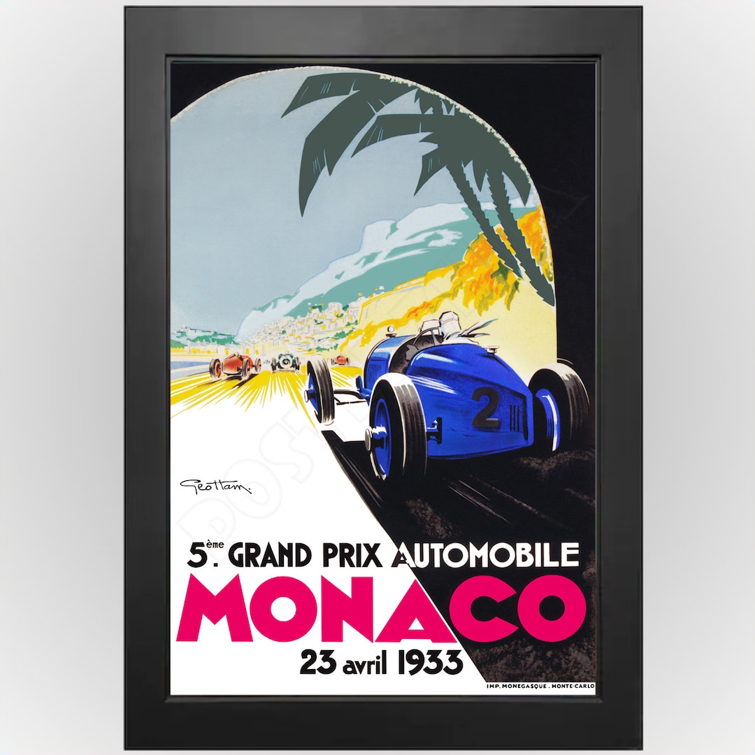 Monaco Grand Prix 1933 – Géo Ham Artist Vintage-style Poster - Etsy