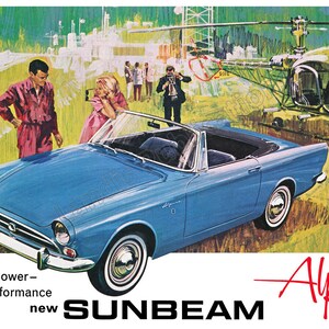 1965 Sunbeam Alpine Sports Car Vintage Poster | Etsy