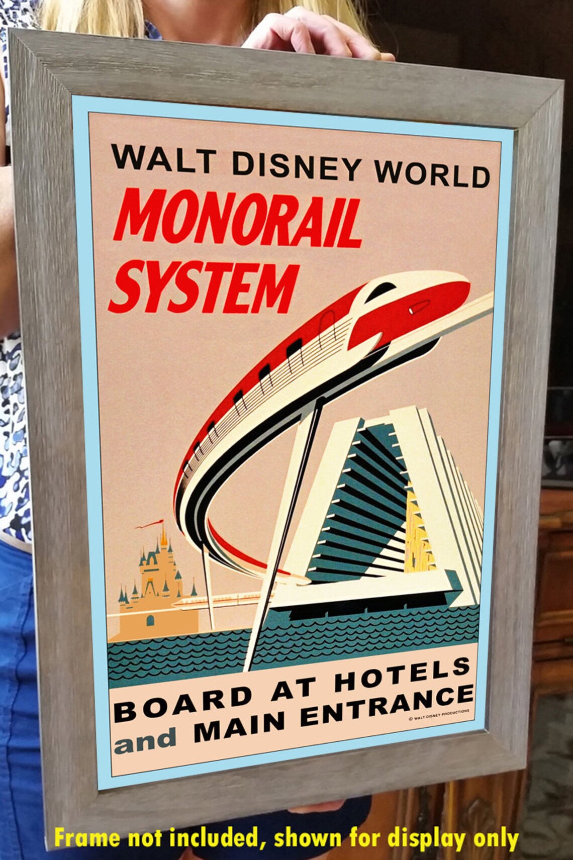 The Walt Disney World Monorail Vintage Poster - Etsy