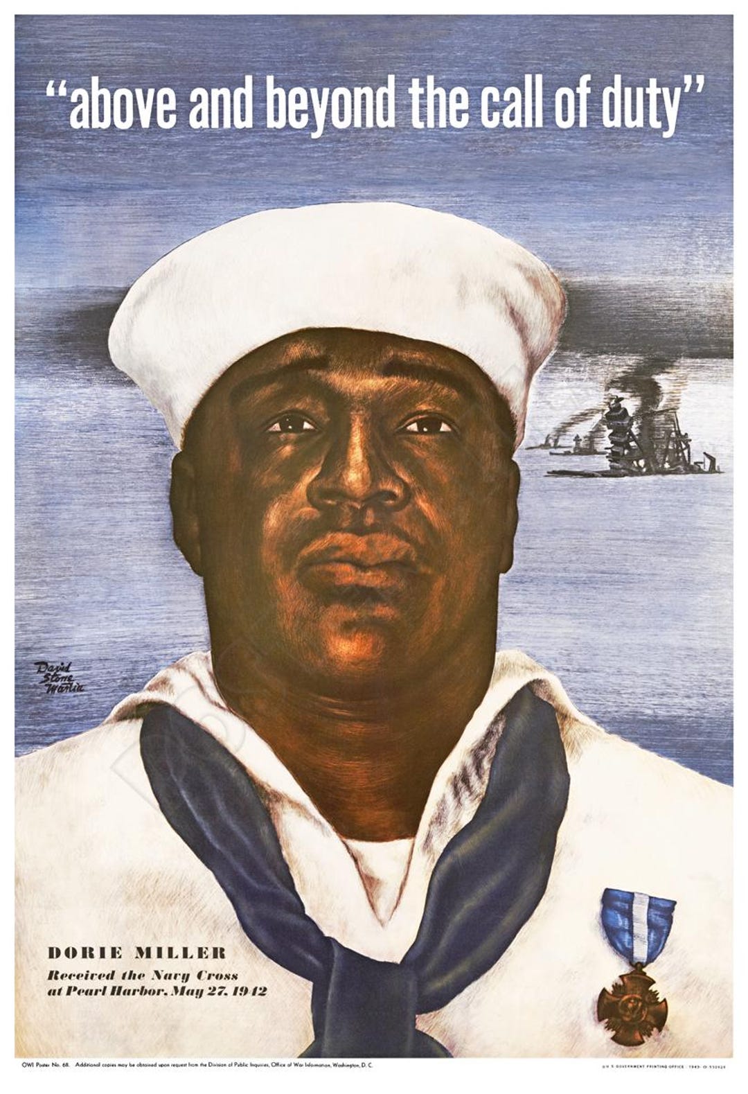 Dorie Miller - Pearl Harbor WWII Hero Vintage-style Poster - Etsy