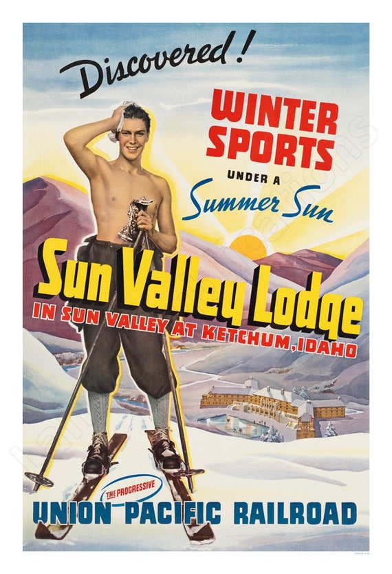 Sun Valley Idaho Union Pacific Railroad Vintage Ski Poster - Etsy